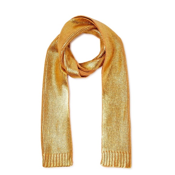 Scoop NYC | Accessories | Nwot Gold Metallic Shiny Knit Scarf | Poshmark